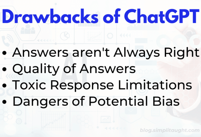 Benefits and Drawbacks of ChatGPT Usage for AI Chatbots